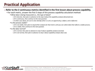 Process Capability: Steps 1 to 3 | PPT
