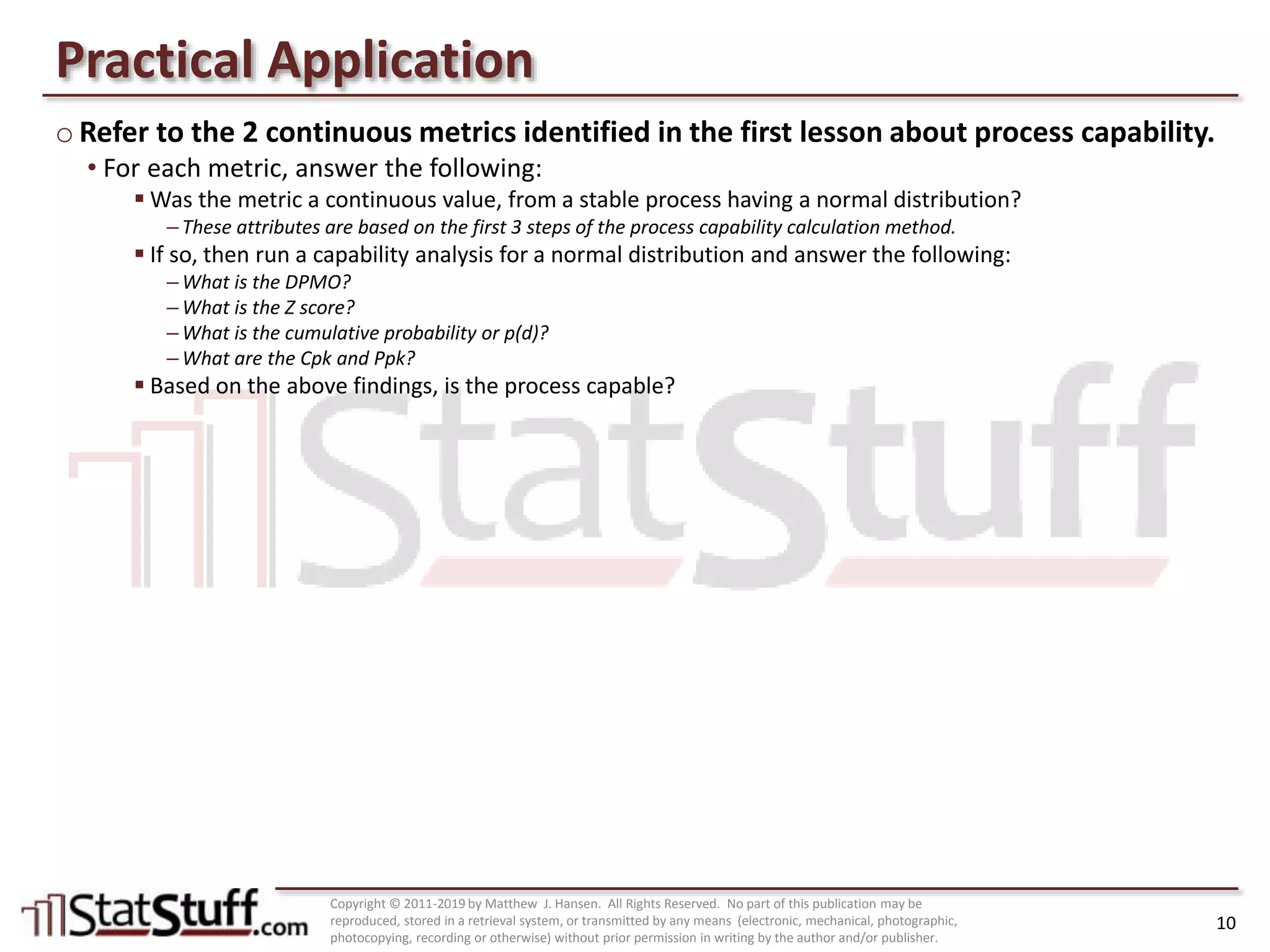 Process Capability: Step 4 (Normal Distributions) | PPTX