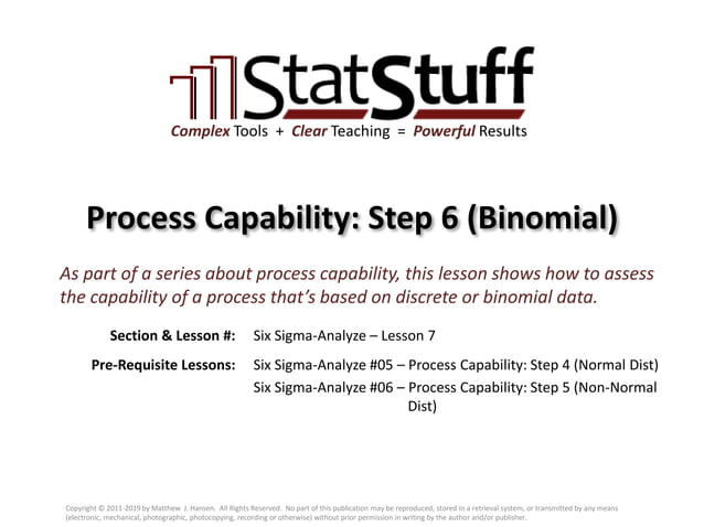Process Capability: Step 6 (Binomial) | PPTX | Computer Software and Applications | Computing
