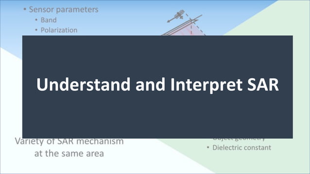 How to better understand SAR, interpret SAR products and realize the ...