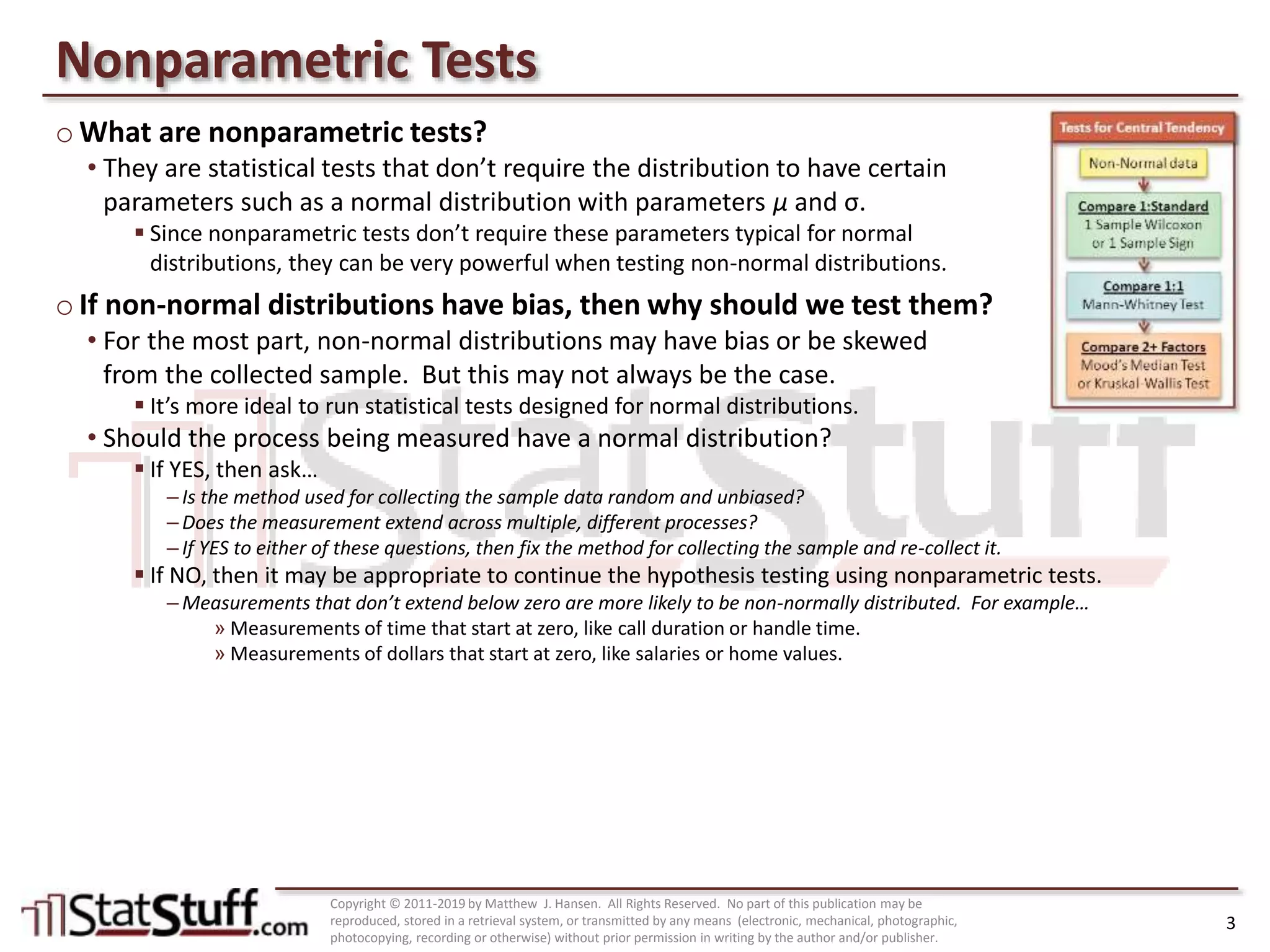 Hypothesis Testing: Central Tendency – Non-Normal (Nonparametric ...