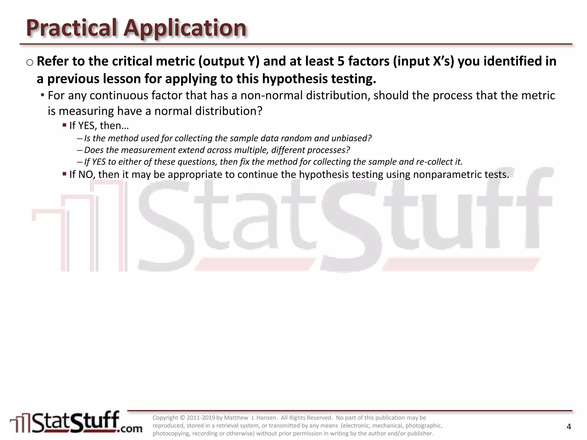 Hypothesis Testing: Central Tendency – Non-Normal (Nonparametric ...