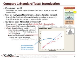 Hypothesis Testing: Central Tendency – Non-Normal (Compare 1:Standard ...