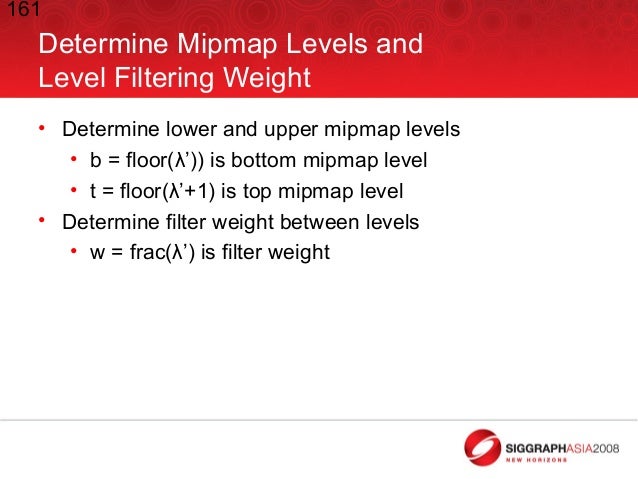 161 Determine Mipmap Levels And