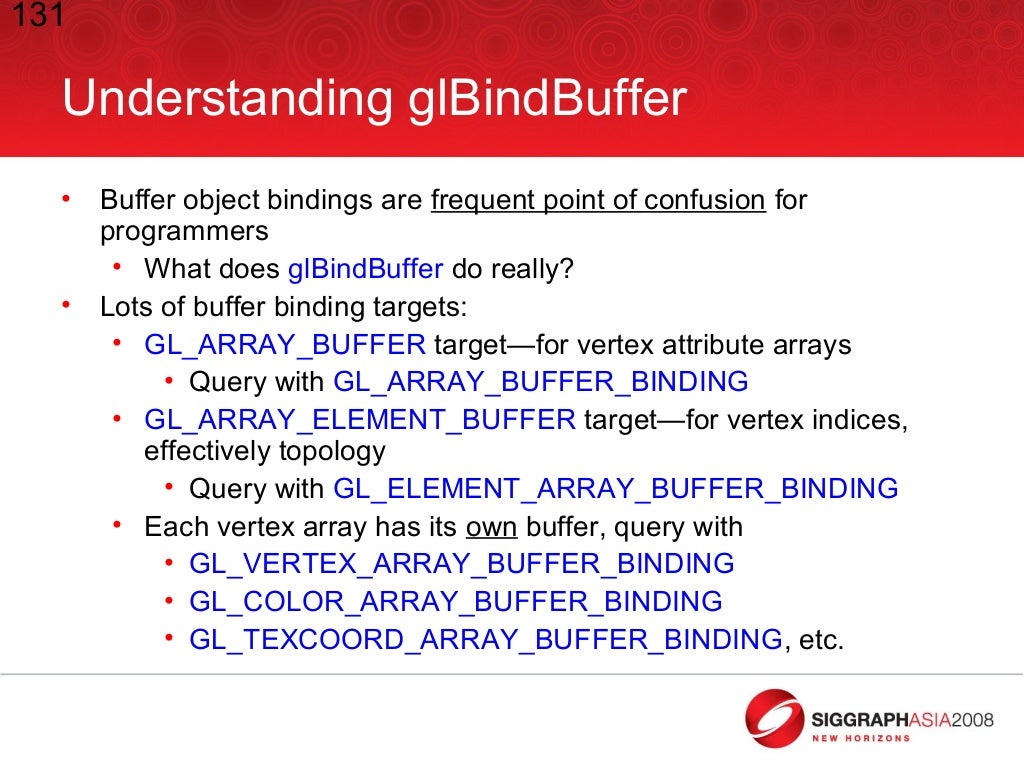 131 Understanding glBindBuffer • Buffer 131 Understanding glBindBuffer • Buffer