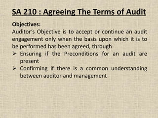 Std. of Audit SA 200 & 210 | PPTX