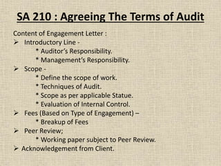 Std. of Audit SA 200 & 210 | PPTX
