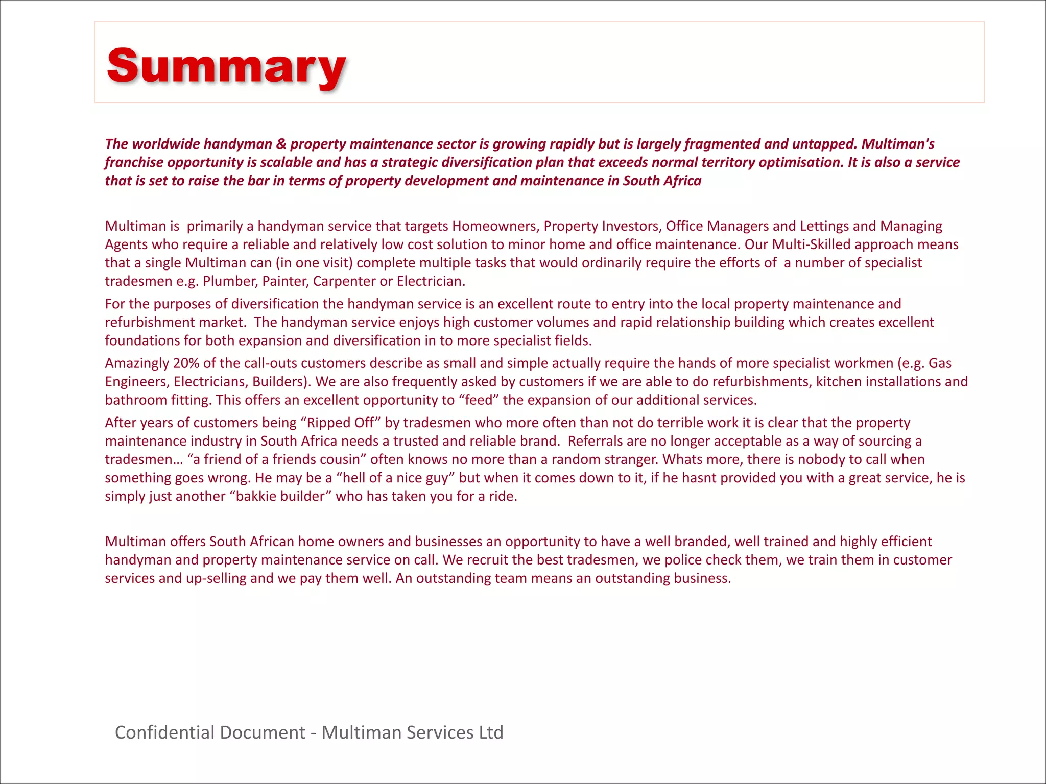 South African Handyman Franchise | PDF