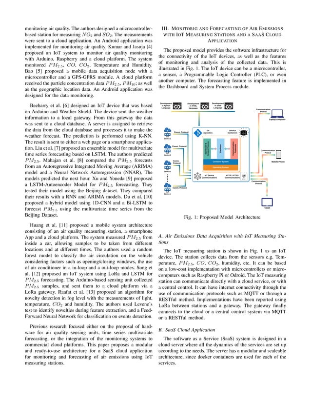 Monitoring and Forecasting of Air Emissions with IoT Measuring Stations and a SaaS Cloud ...