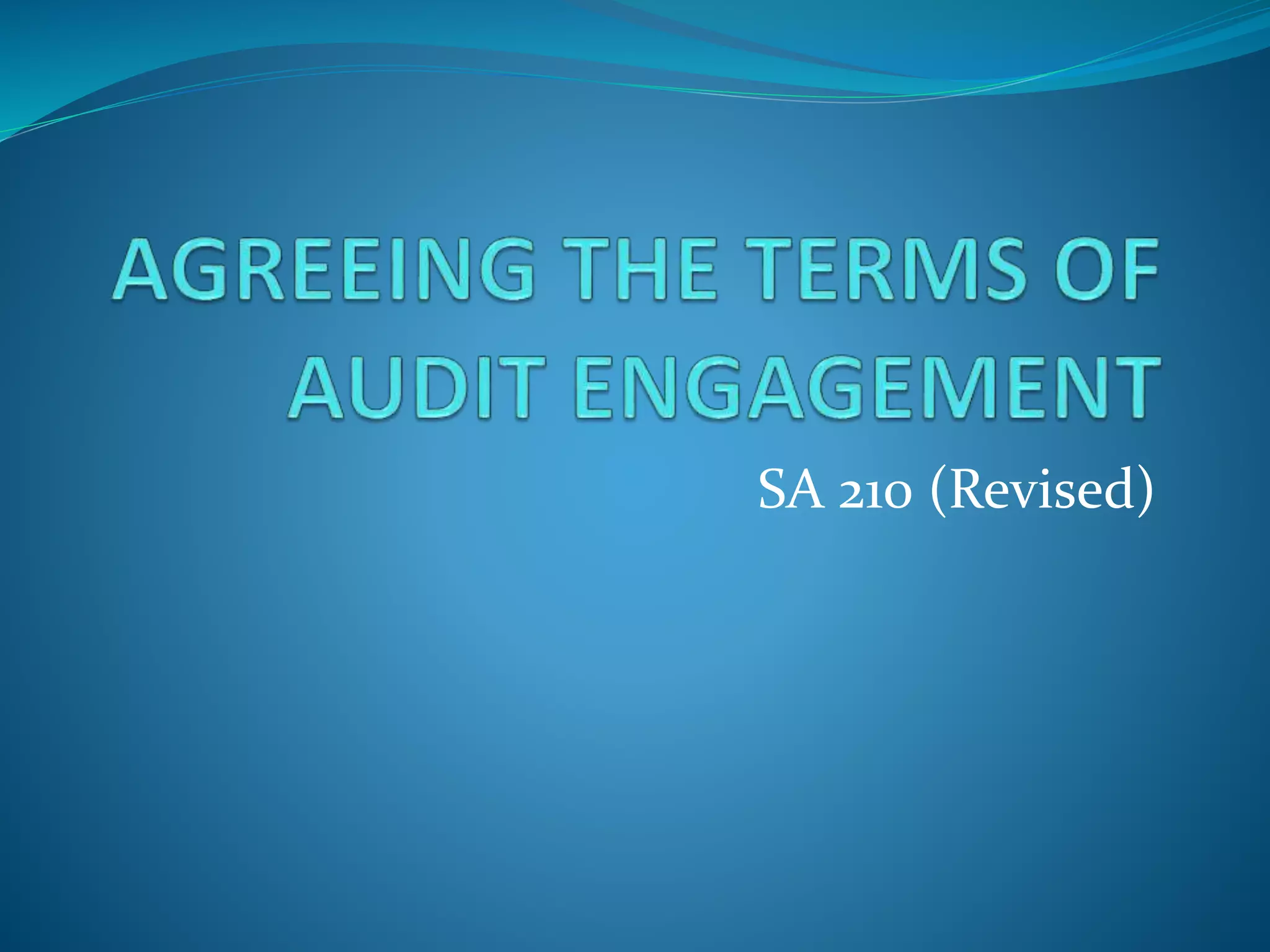 Agreeing the Terms of Audit Engagement | PPTX