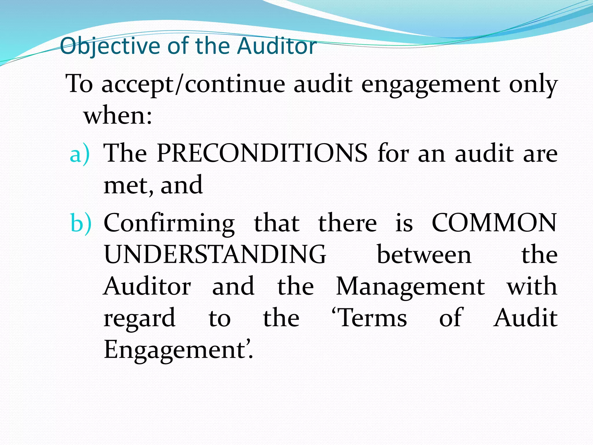 Agreeing the Terms of Audit Engagement | PPTX
