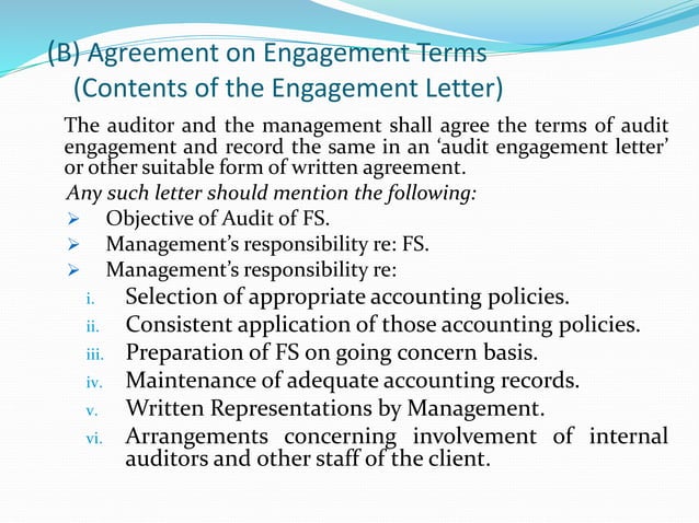 Agreeing the Terms of Audit Engagement | PPTX | Business Accounting ...