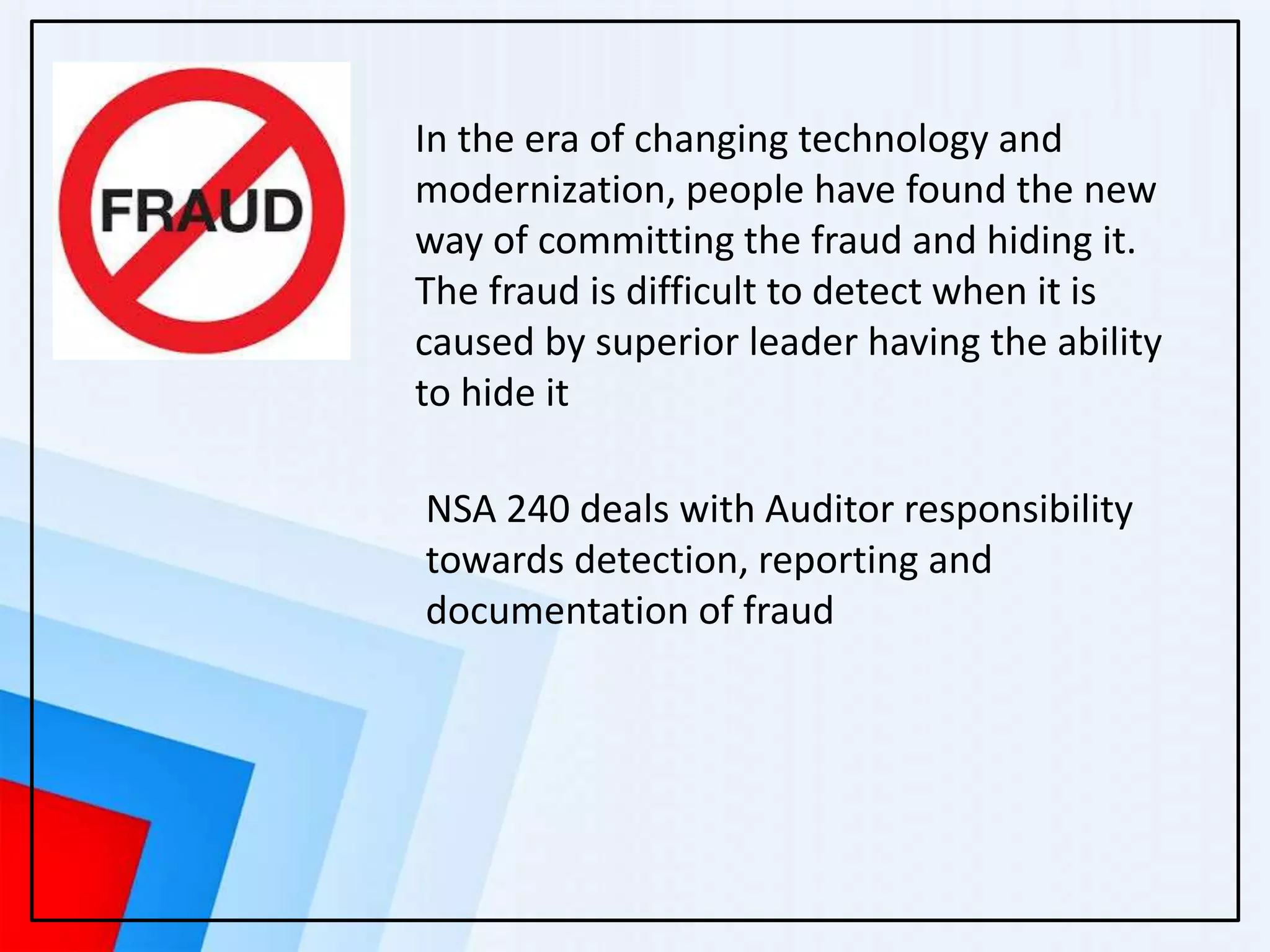 Auditor detection of fraud | PPTX