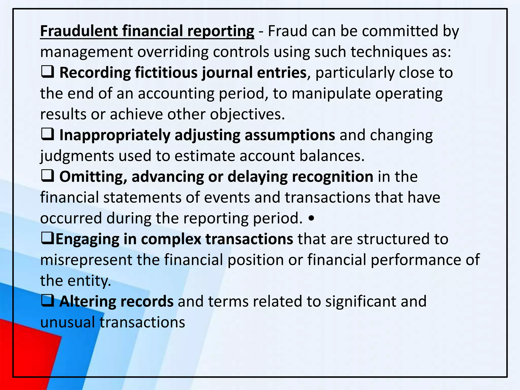 Auditor detection of fraud | PPTX