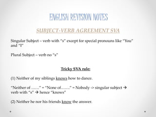 Sa2 english revision notes | PPTX | Educational Assessment | Education
