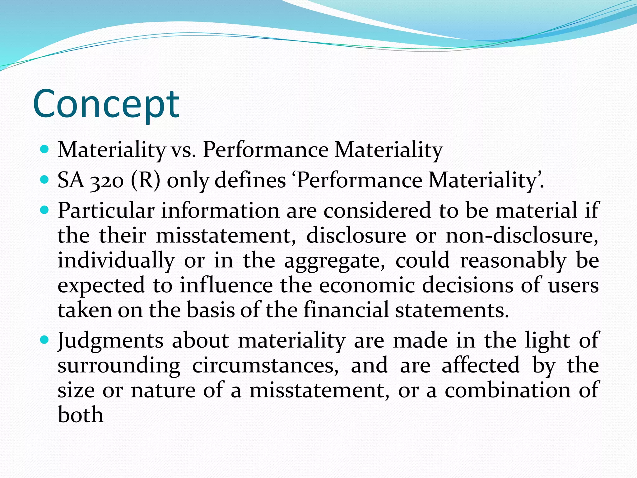 Materiality in Planning and Performing an Audit | PPTX