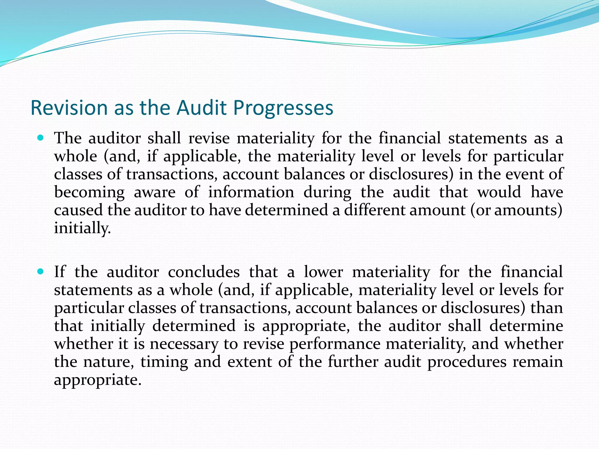 Materiality in Planning and Performing an Audit | PPTX