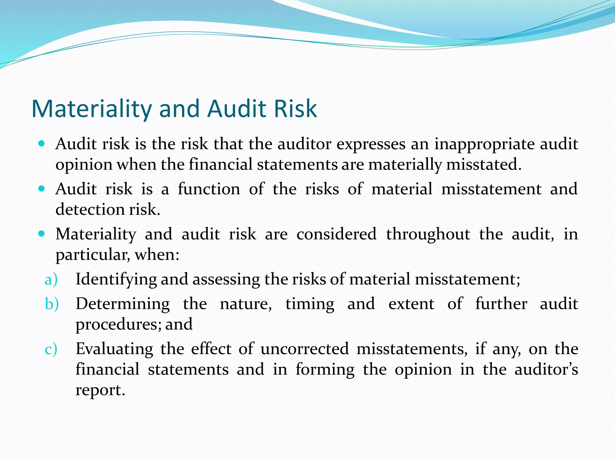 Materiality in Planning and Performing an Audit | PPTX