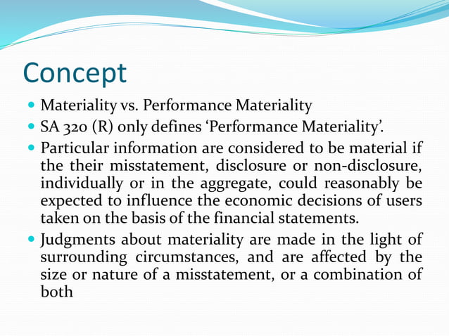 Materiality in Planning and Performing an Audit | PPTX | Stocks and ...