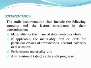 Materiality in Planning and Performing an Audit | PPTX