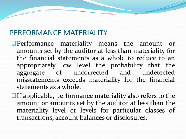 Materiality in Planning and Performing an Audit | PPT