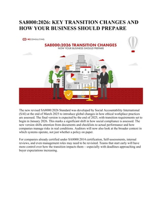 SA8000_2026 KEY TRANSITION CHANGES AND HOW YOUR BUSINESS SHOULD PREPARE ...