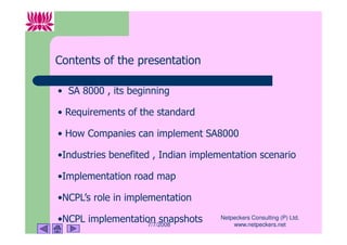 SA 8000 training and consulting by Netpeckers Consulting | PDF