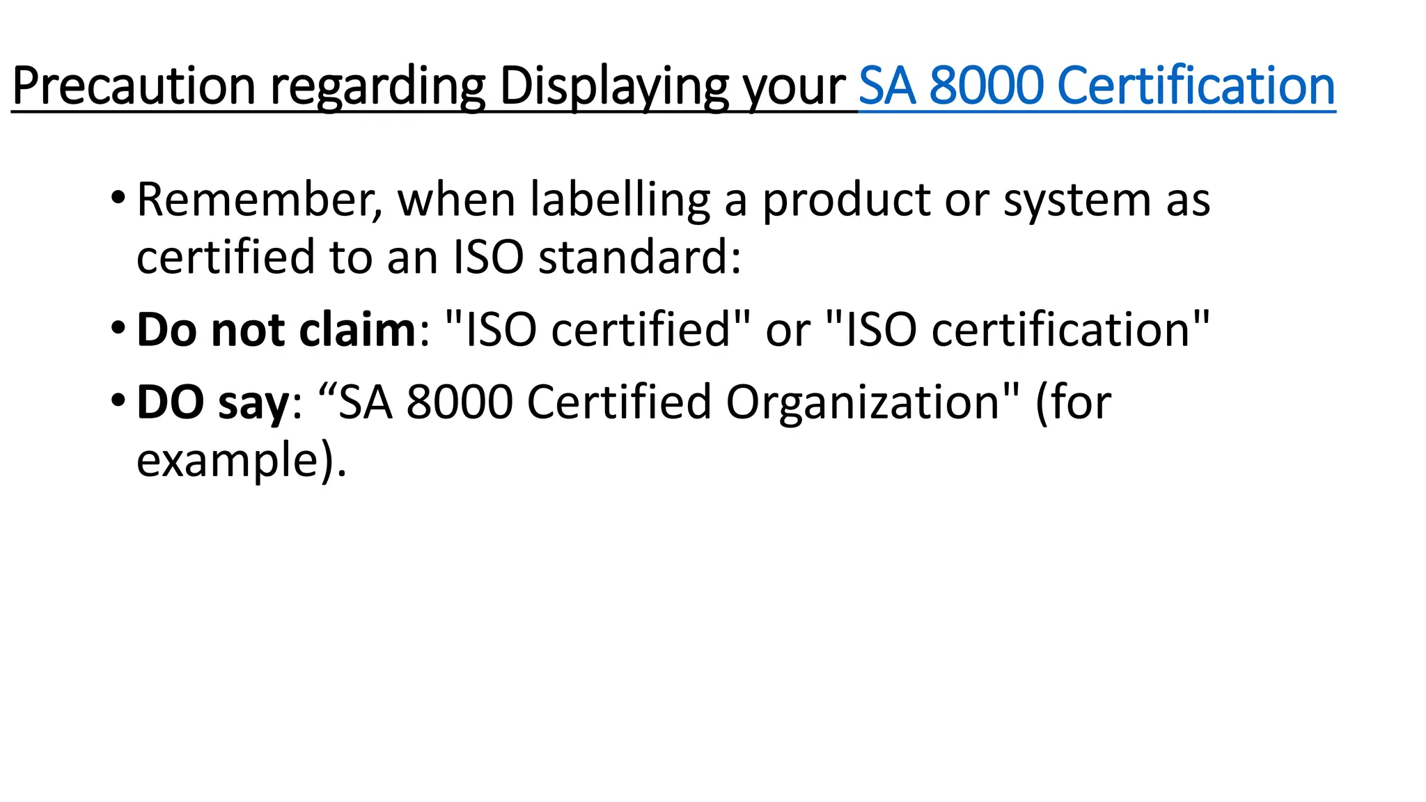 SA 8000 Certification | PPT