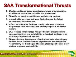 Sasakawa-Africa Association/ Global 2000 SG 2000 Agricultural Program ...