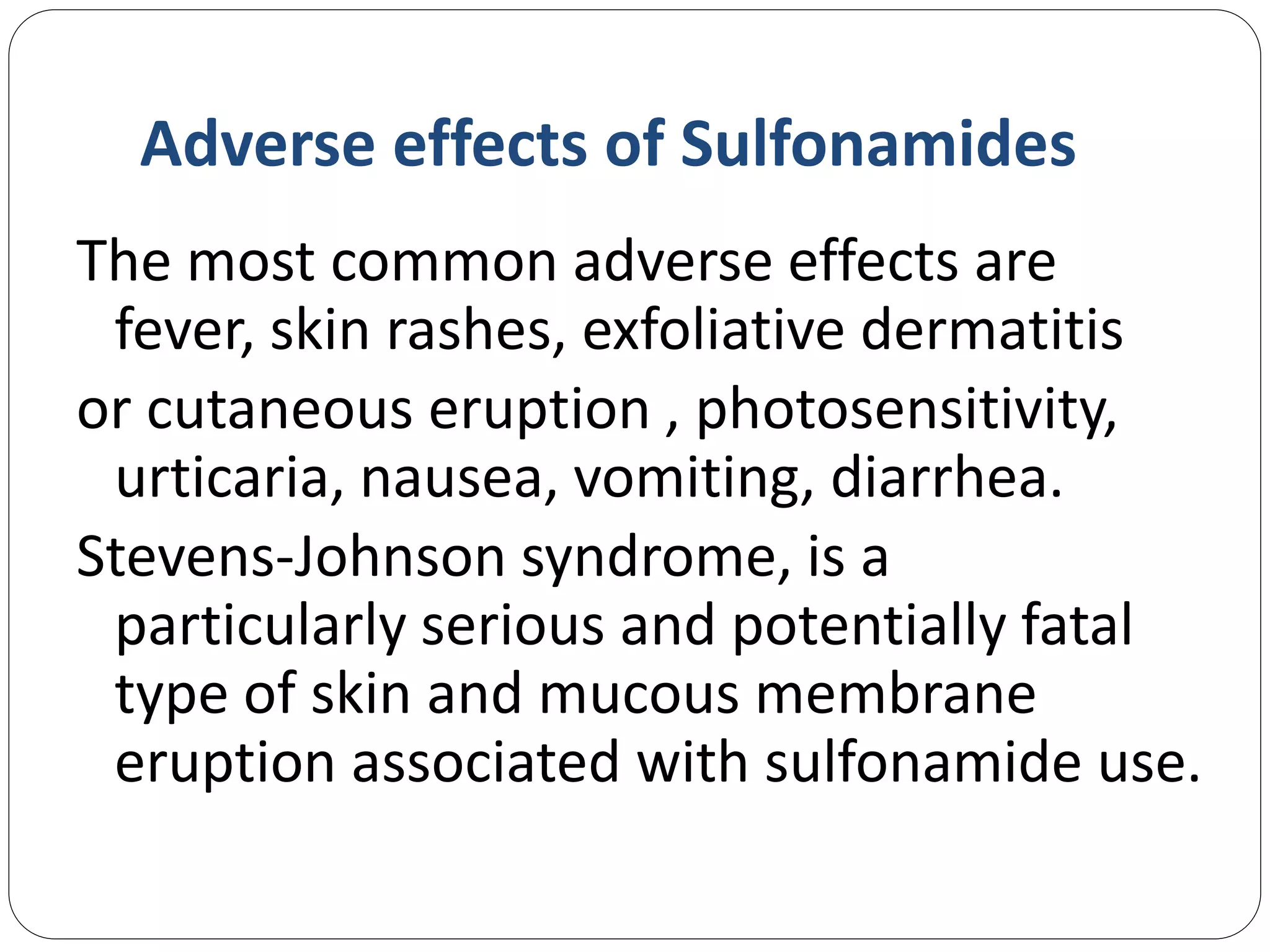 Antibiotic sulphonamides and potientiate sulpha history,classification ...