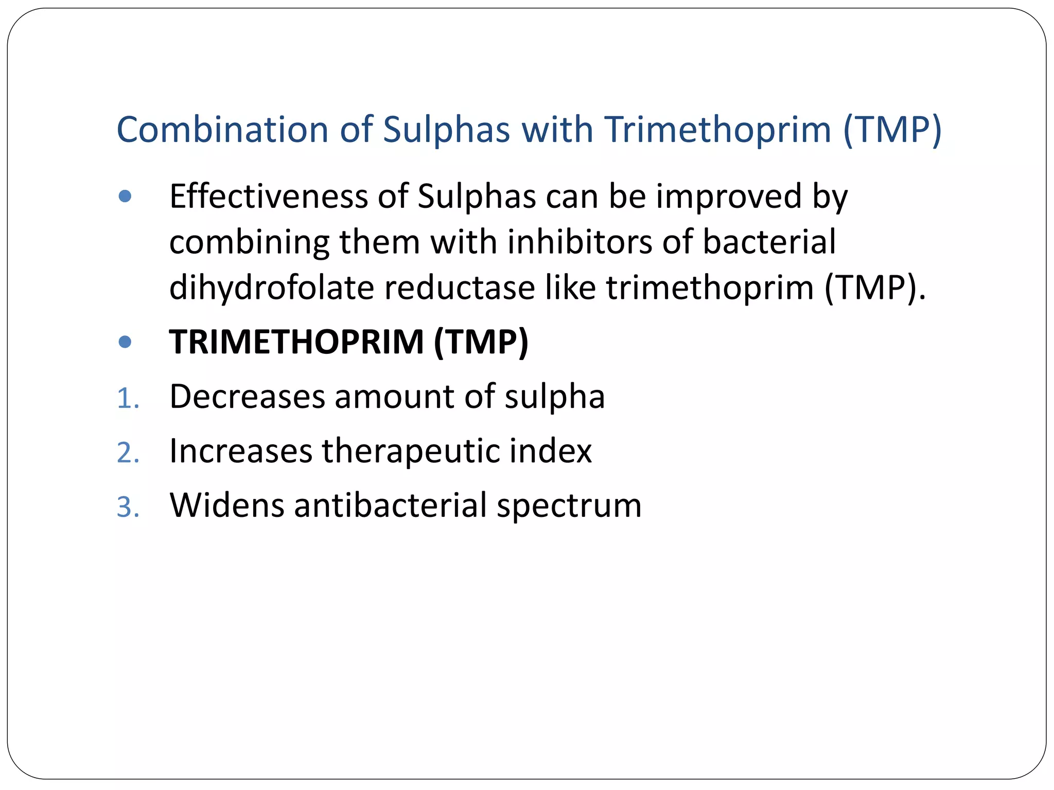 Antibiotic sulphonamides and potientiate sulpha history,classification ...