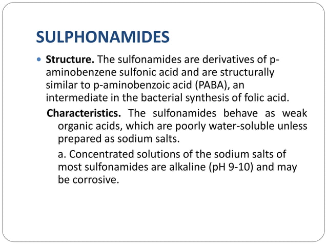 Antibiotic sulphonamides and potientiate sulpha history,classification ...