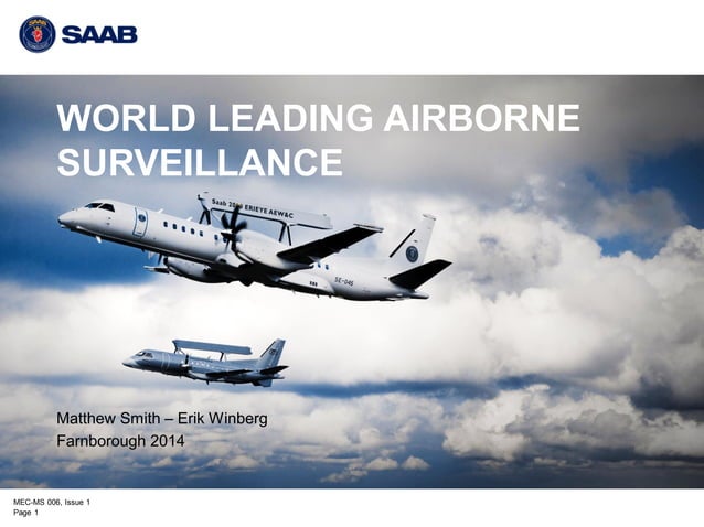 Saab Airborne Surveillance Media Brief Farnborough 2014 | PDF | Technology & Computing