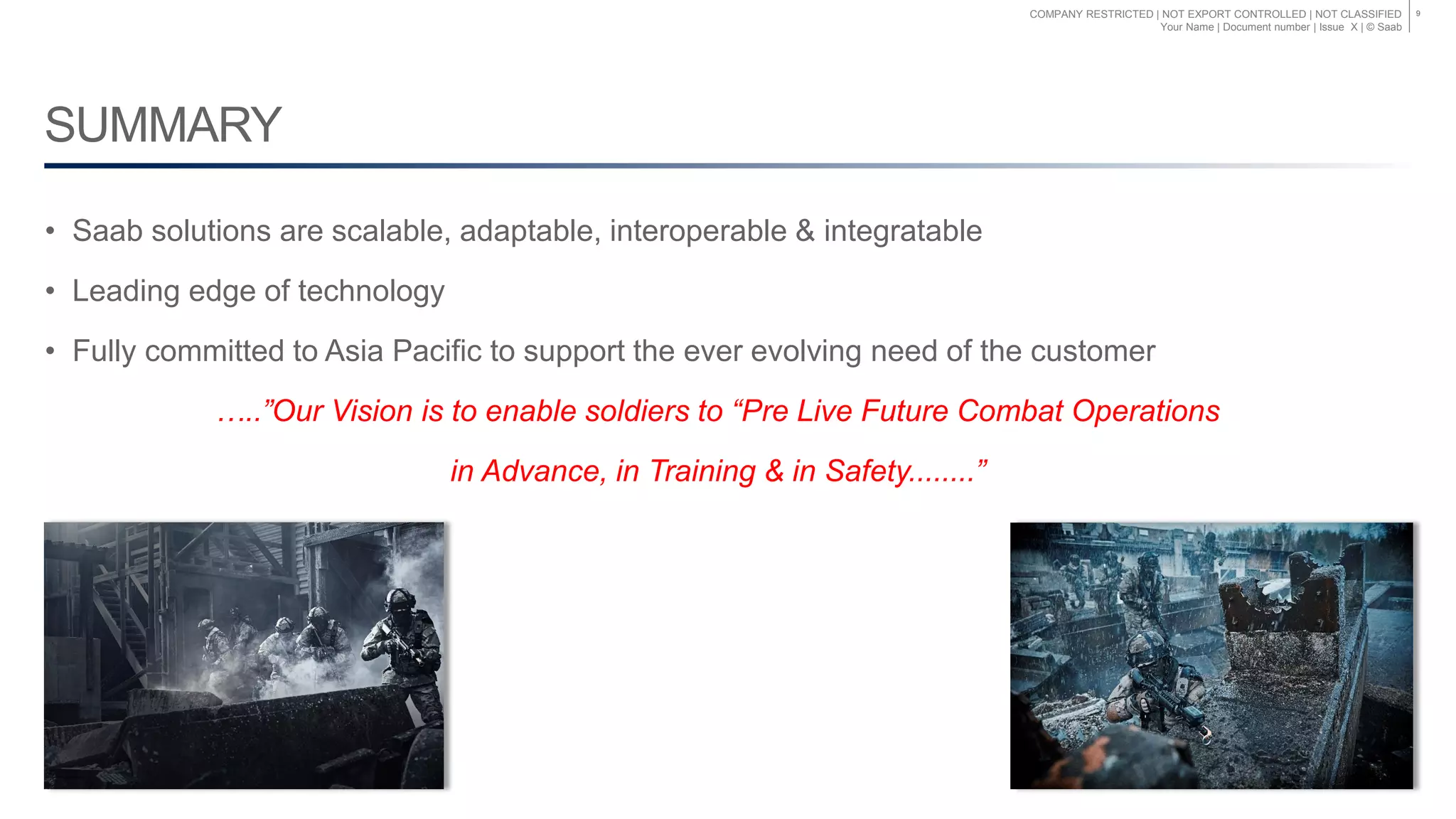 Saab training & simulation dsa media brief | PPT