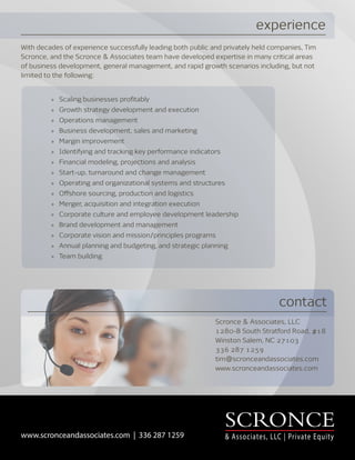 Scronce & Associates Company Overview Brochure | PDF
