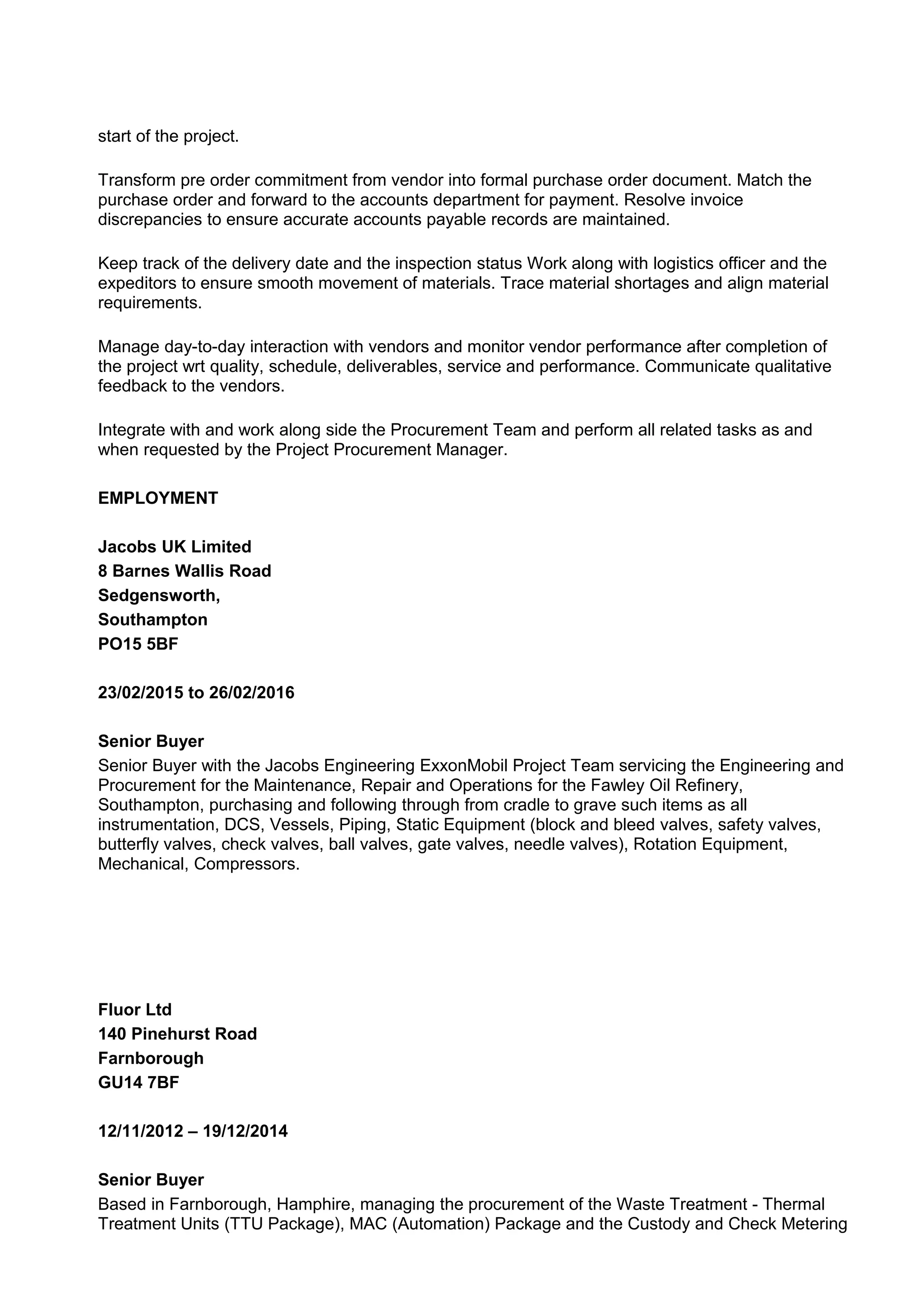 SAA CV May 2016 | DOC