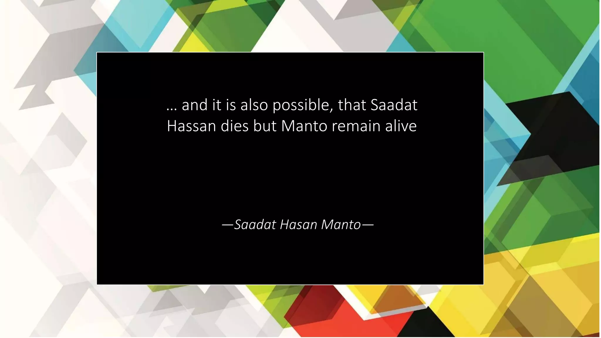 Saadat hasan manto | PPTX