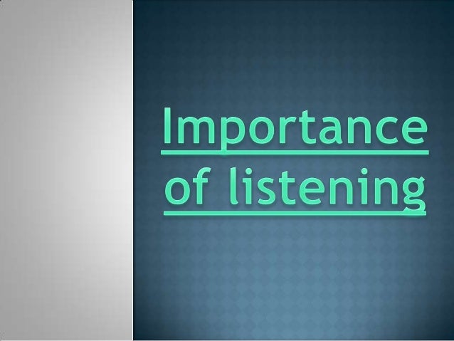 importance of listening