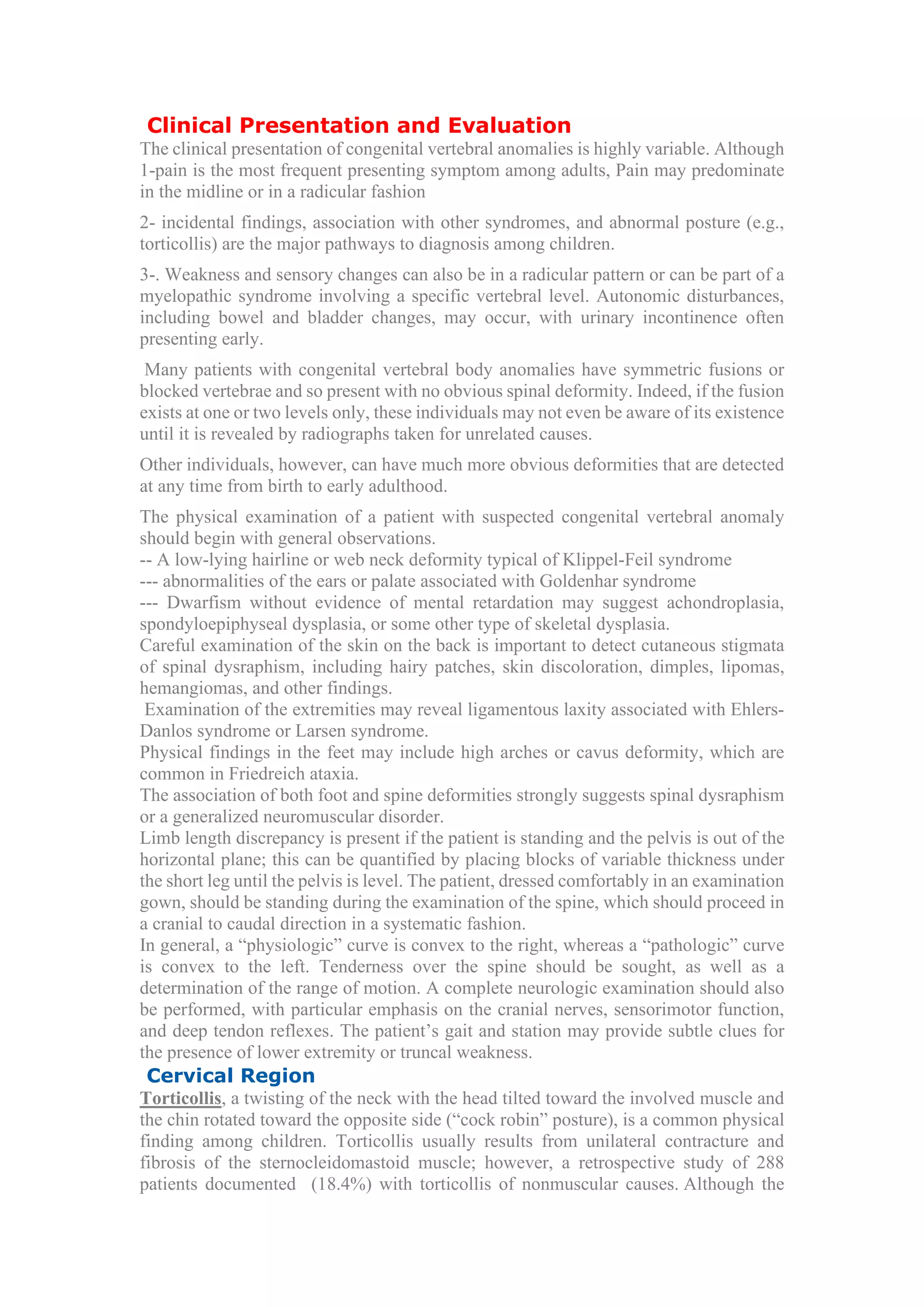 abnormal of vertebral column | PDF