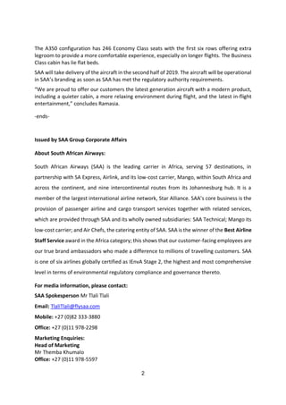 SAA introduces new state of-the-art aircraft | PDF