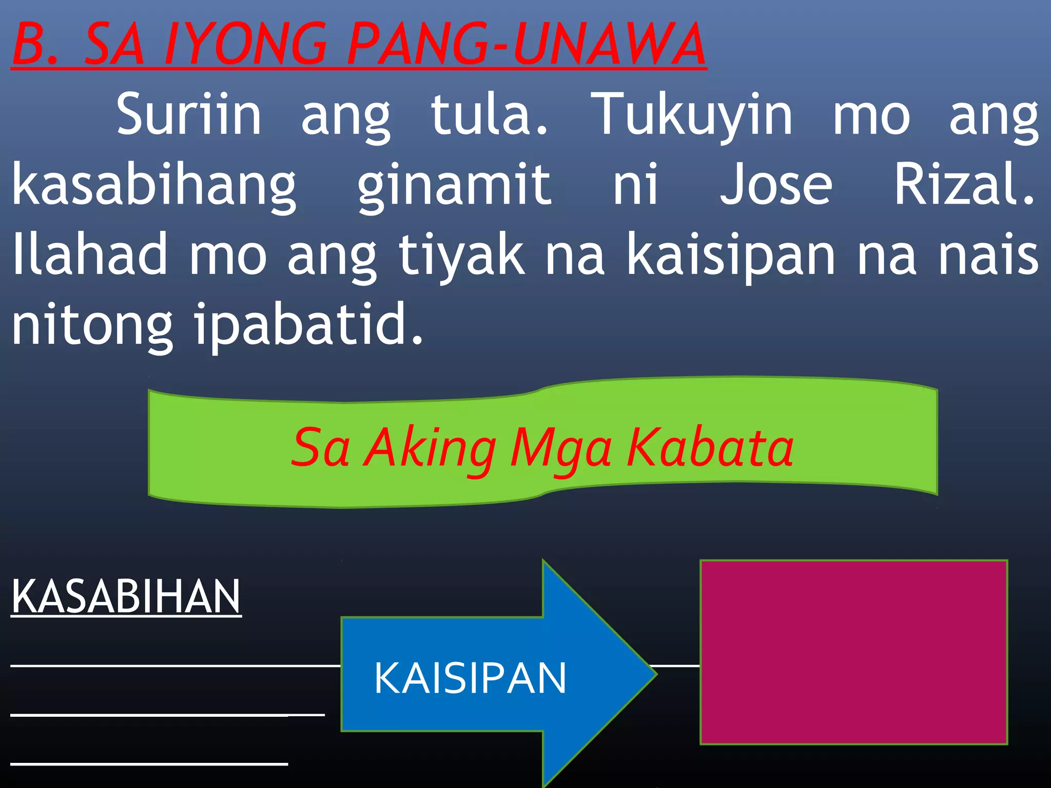 Sa aking mga kabata | PPT