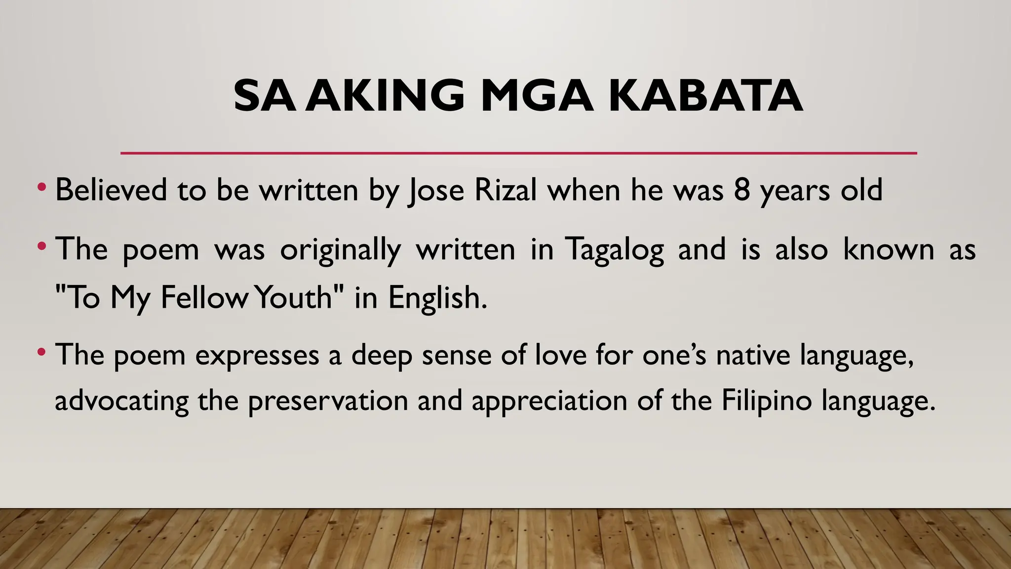 SA Aking Mga Kabata Powerpoint Presentation.pptx | Poetry | Books and Literature