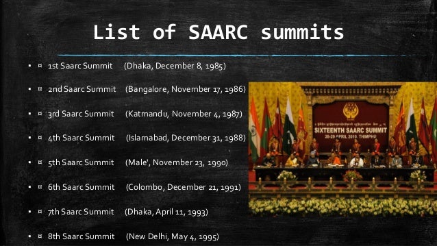SAARC and Role of Pakistan in SAARC