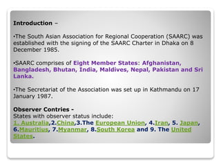 South Asian Association for Regional Cooperation (SAARC) | PPT