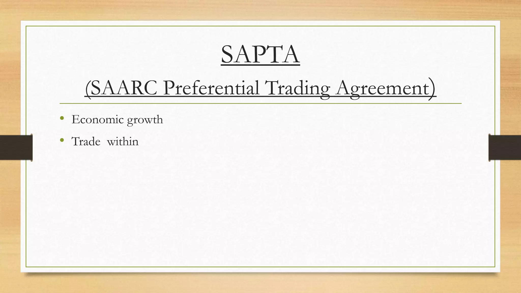 Saarc (south asian association for regional cooperation | PPT