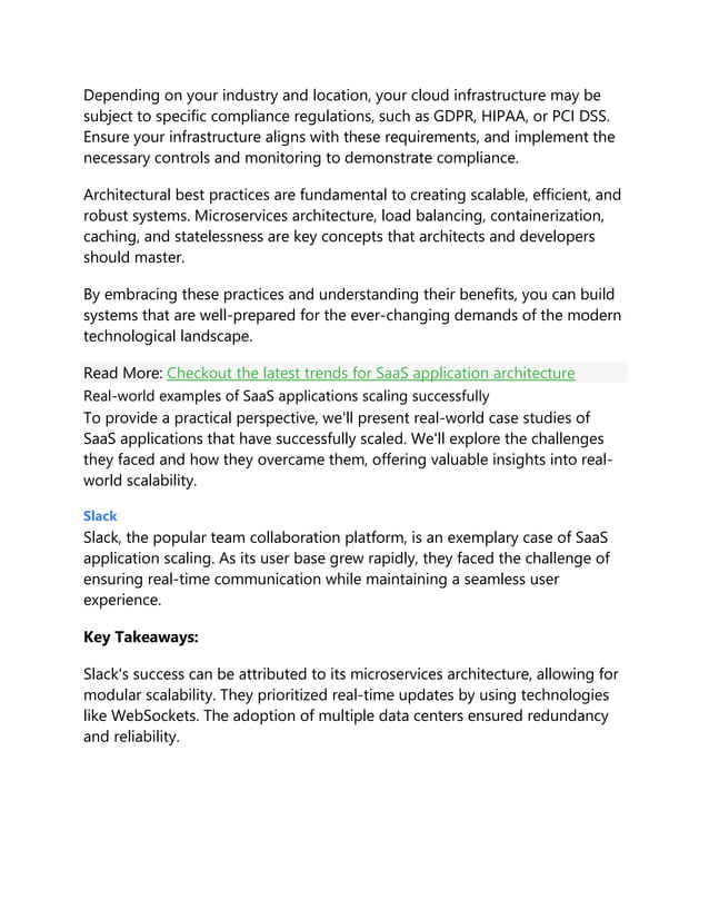 SaaS Application Scalability: Best Practices from Architecture to Cloud Infrastructure | PDF ...