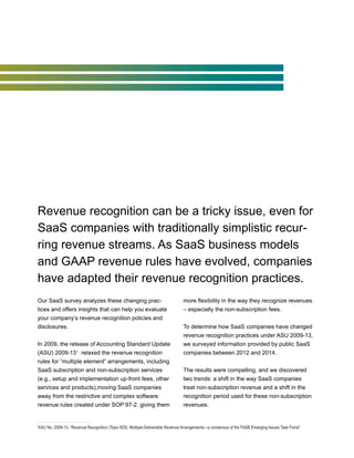 SaaS Revenue Recognition Principles: How to Treat Setup and Implementation Fees (survey results ...