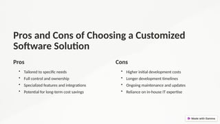 SaaS vs. Custom Software Development - Which to Choose? | PPT