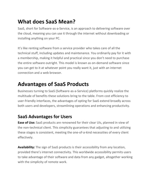 SaaS Application Development Explained in 10 mins | PDF | Cloud Computing | Internet