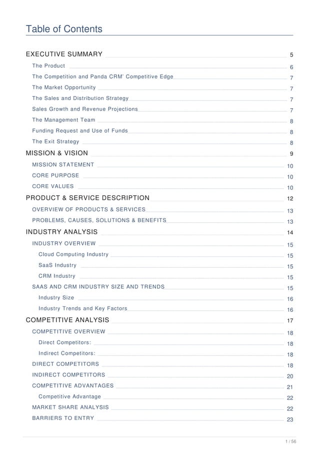 saas business plan example | PDF | Sales | Business
